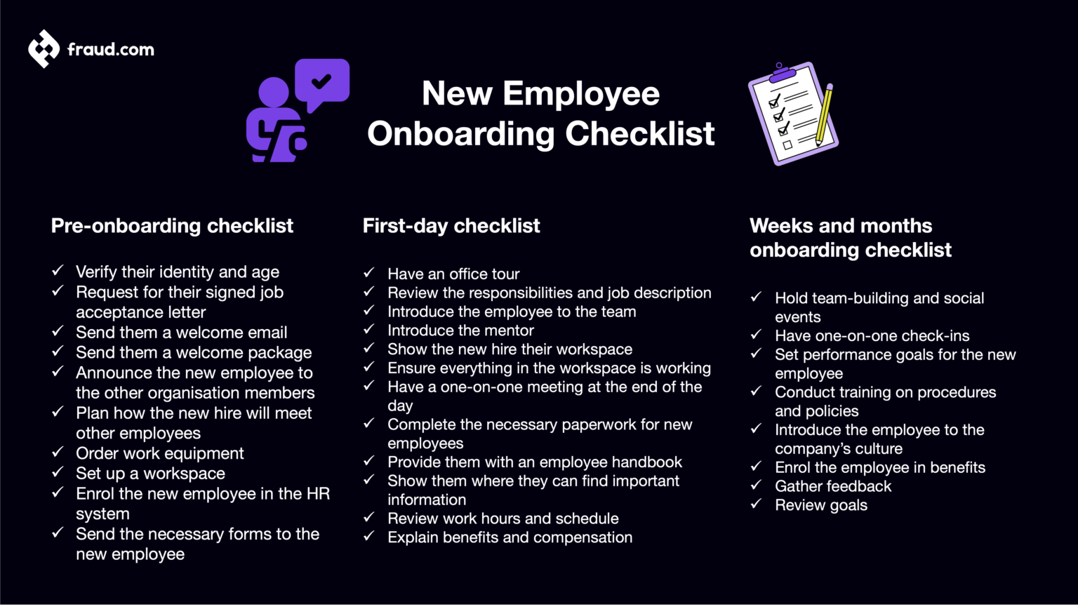 Employee onboarding - New employee onboarding made easy | Fraud.com
